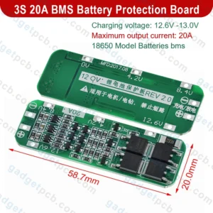Buy 3S 20A BMS Battery Protection Board 3 Cells 20A 12.6V 18650 Price in BD