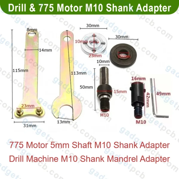 Buy 775 Motor Drill Machine M10 Shank Adapter Arbor Mandrel Price in ...