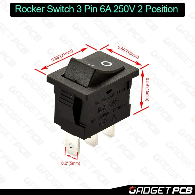 BLACK Rocker Switch 3 Pin 6A 250V 2 Positions Price in Bangladsh