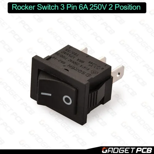 BLACK Rocker Switch 3 Pin 6A 250V 2 Positions Price in Bangladsh