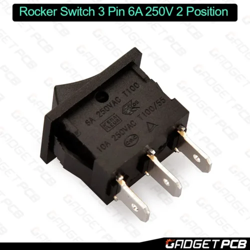 BLACK Rocker Switch 3 Pin 6A 250V 2 Positions Price in Bangladsh