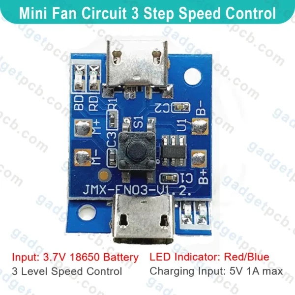 DC Fan Circuit 3 Step Fan Speed Controller For 3.7V 4.2V Mini Price in ...