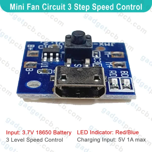 DC Fan Circuit 3 Step Fan Speed Controller For 3.7V 4.2V Mini Price in ...